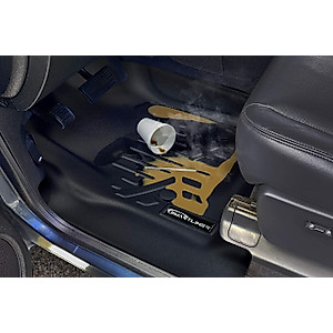 SMARTLINER Custom Fit Floor Mats 1st Row Liner Set Black Compatible with 2015-2022 Compatible with Ford F-150 SuperCab or SuperCrew Cab