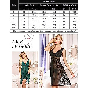 Avidlove Sexy Lingerie for Women Sheer Lace Nightgowns Bridal Babydoll Nightwear Dark Green, XL