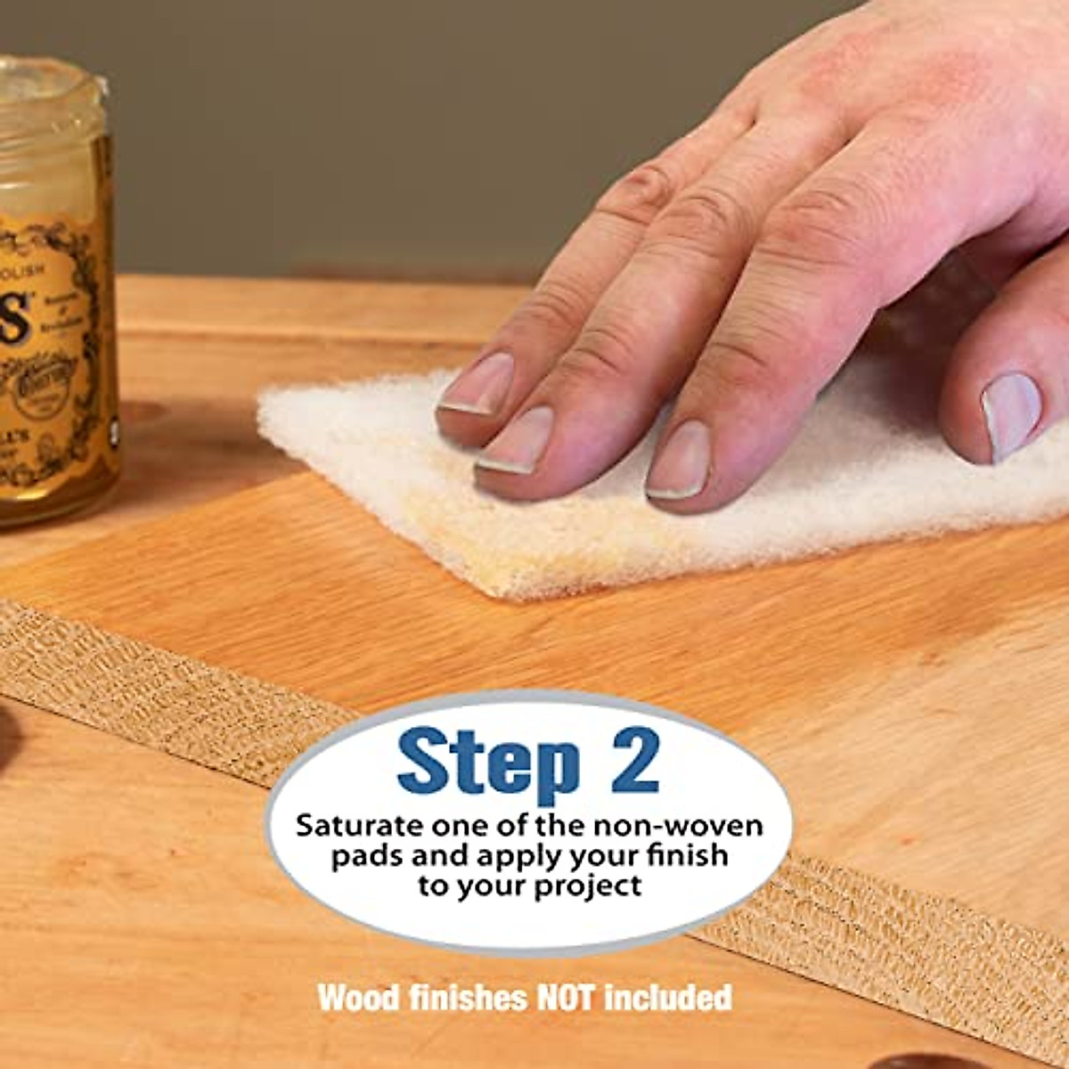 22 Piece Wood Finish Applicator Bundle • Includes 10 White Non-Woven Pads 2 Terry Cloth Buffing Towels and 10 Stirring Sticks for Applying Finishes • Wax • Wood Butter and More to Woodworking Projects
