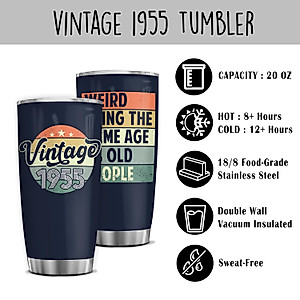 FROOBLEQUIRK 70 Years Old 1955 20 Oz Tumbler, 70th Birthday Gift for Men & Women, Funny 70-Year-Old Gift, Birthday Christmas Decorations