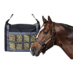 Slow Feeder Hay Bag - Hay Storage Net for Horse Donkey Goat, Adjustable, Super Tough to Reduces Waste (2 PCS)
