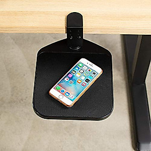 VIVO Desk Clamp Adjustable Computer Mouse Pad and Device Holder Extended Rotating Platform Tray, Fits up to 2 inch Desktops, Black, MOUNT-MS01A