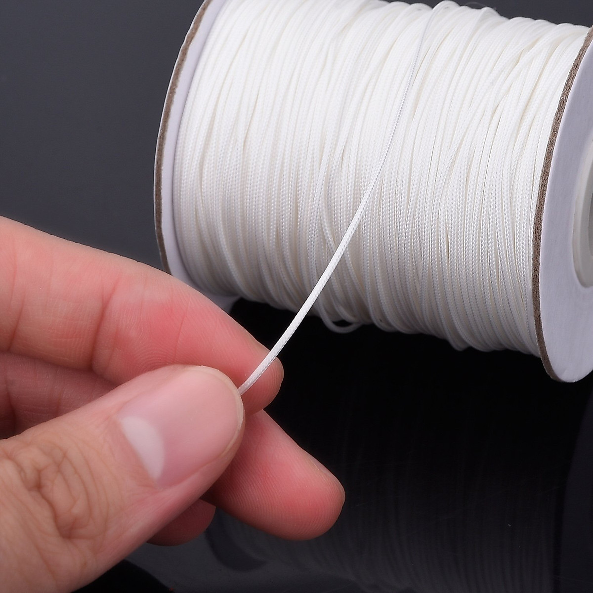 Outus 109 Yards/Roll White Braided Lift Shade Cord for Aluminum Blind Shade, Gardening Plant and Crafts (1.0 mm)