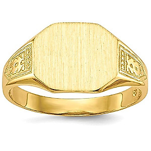 IceCarats 14K Yellow Gold Custom Engraved Signet Ring Handmade Personalized Monogram Initial Letter Band Size 6.00