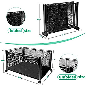 VSTM Toy Storage Box, Toy Chest Organizer for Girls Boys, Collapsible Extra Large Metal Toy Storage Bins with Wheels & Lid, Kids Toy Storage Containers Baskets for Playroom, Nursery (1 Pack, Black)