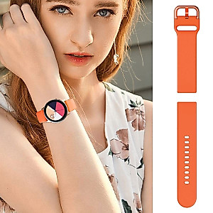 Minggo Band Compatible with Samsung Galaxy Watch Active/Active2 40mm/44mm,Silicone Sports Wristband Replacement Compatible for Galaxy Watch 42mm/Gear S2 Classic/Gear Sport Smart Watch (Orange)