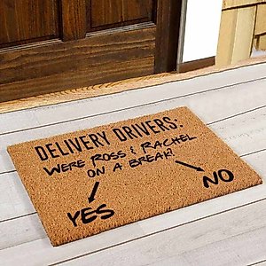 Funny Door Mat were Ross & Rachel On A Break 23.6X15.7 Inch Cute Front Door Rug Porch Mat Entry Mat