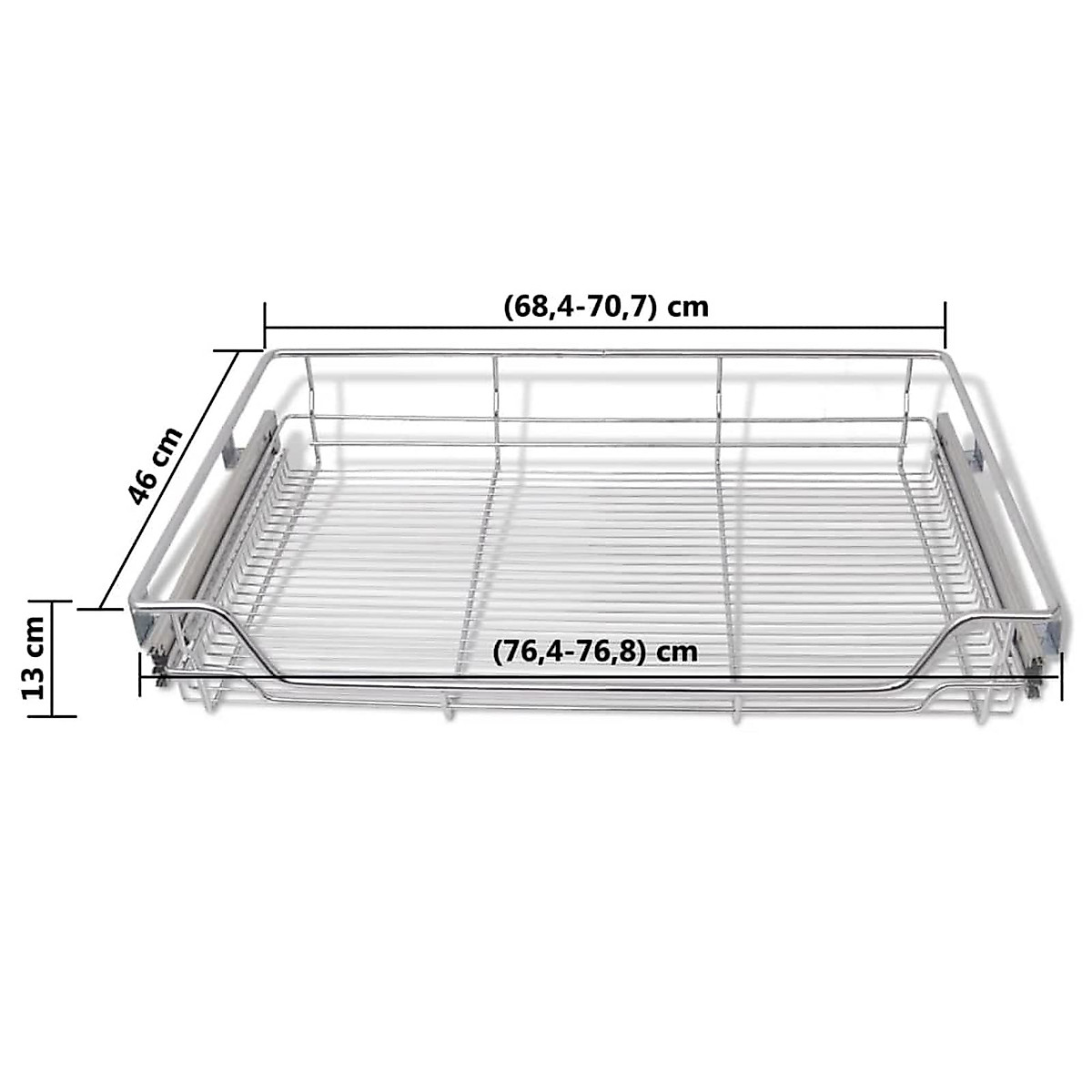 Tidyard Set of 2 Pull-Out Wire Baskets Sliding Storage Racks Steel Slide Shelf Organizer Suit for 31.5 Inch Wide for Kitchen Cabinet, Cupboard, Pantry, Bathroom Cabinet
