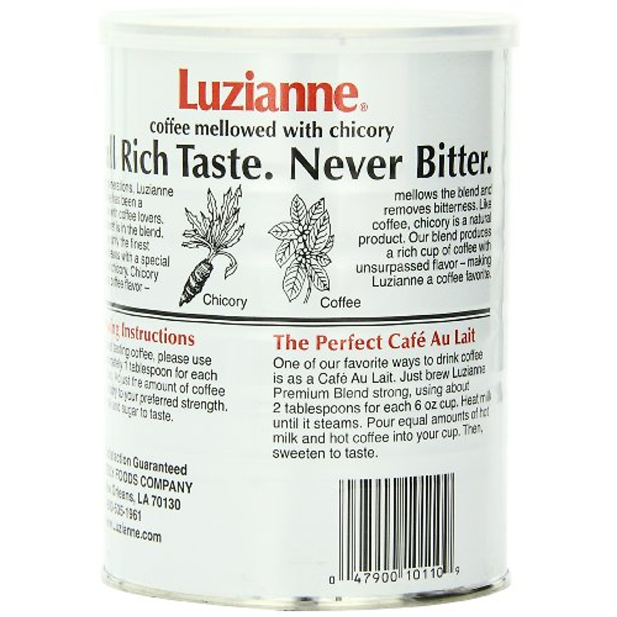 Luzianne Premium Blend Ground Coffee & Chicory, 16 Ounce Canister (Pack of 3)