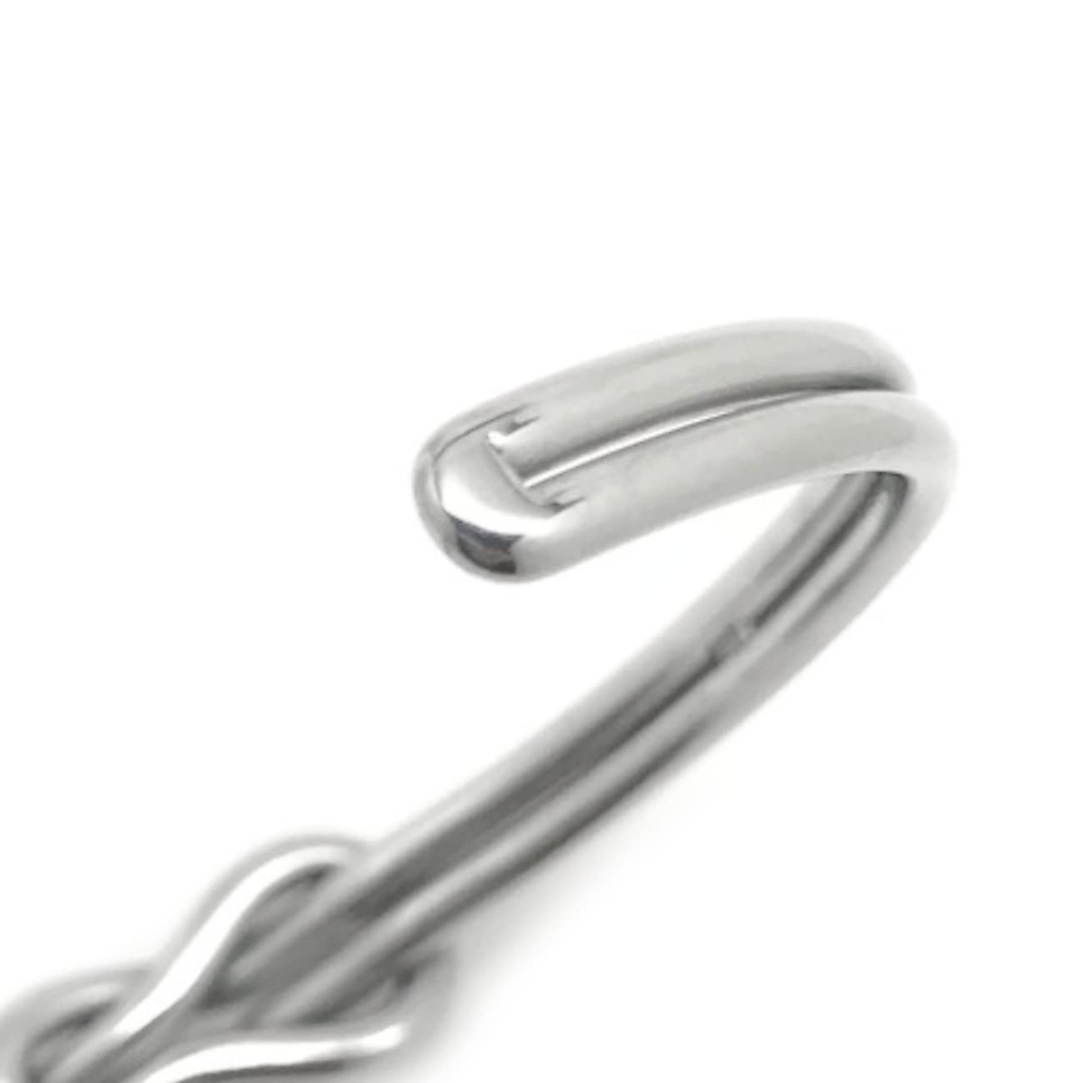 Loralyn Designs Womens Love Knot Infinity Cuff Bracelet Stainless Steel Adjustable - Silver