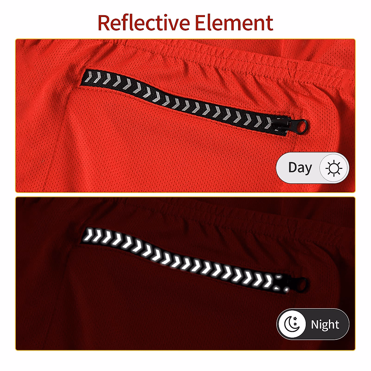 BERGRISAR Men's Basic Cycling Jerseys Short Sleeves Mountain Bike Bicycle Shirt Zipper Pockets Red Size X-Large