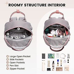 LOVEVOOK Mini Backpack for Women Stylish Waterproof Backpack Purse with USB Port, Cute Bookbag for College School Travel