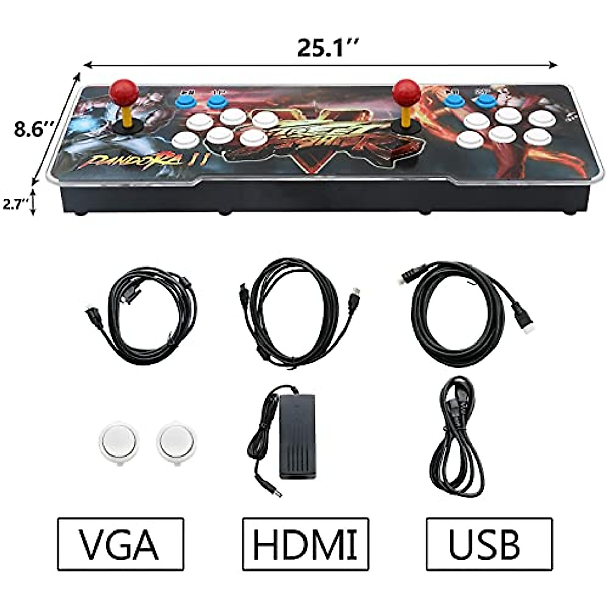 26800 Games in 1 Arcade Game Console ,Pandora Treasure 3D Double Stick,26800 Classic Arcade Game,Search Games, Support 3D Games,Favorite List, 4 Players Online Game,1280X720 Full HD Video Game