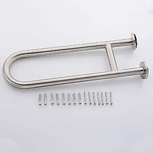 Grab Bars for Bathtubs and Showers, 24" U-shaped Bathroom Grab Bar, 304 Stainless Steel Wall Mount Safety Toilet Handle, Non-slip Balance Bar, Elderly Assist Support Railing, Easy to Grip Safety Showe