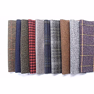 British Tweed 100% Wool Remnants Offcuts Squares Crafts 10 Pieces 9x9 inch, Made in Great Britain…