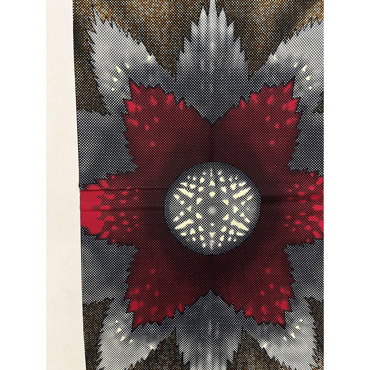 African Guaranteed Wax Block Prints Fabric/African Ankara Wrapper Fabric Wax Fabrics /-Sell by 6 Yards-100% Cotton-for Dresses-Red, Dark-blue, Brown, White, Cream