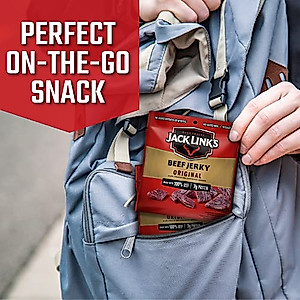 Jack Link's Beef Jerky, Original, Multipack Bags - Flavorful Meat Snack for Lunches, Ready to Eat - 7g of Protein, Made with Premium Beef, No Added MSG** - 0.625 oz (Pack of 20)