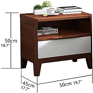 Night Stand End Table Bedside Table Solid Wood Bedside Table, 2-Tier End Table Side Table With Drawer, Storage Organizer And Open Shelf Nightstand Nightstand Side Table Bedside Cabinet ( Color : Walnu