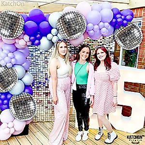 KatchOn, Silver Disco Ball Balloons Decorations - 22 Inch, Pack of 6 | 4D Sphere Disco Balloons for Disco Party Decorations | 70s Party Decorations, Disco Decorations | Mamma Mia Party Decorations