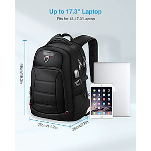 HOMIEE Laptop Backpack Extra Large Travel Backpack 40L Anti Theft College School Backpack for Men Women with USB Port, Water Resistant Business Computer Bag Fit 17.3 Inch Laptop