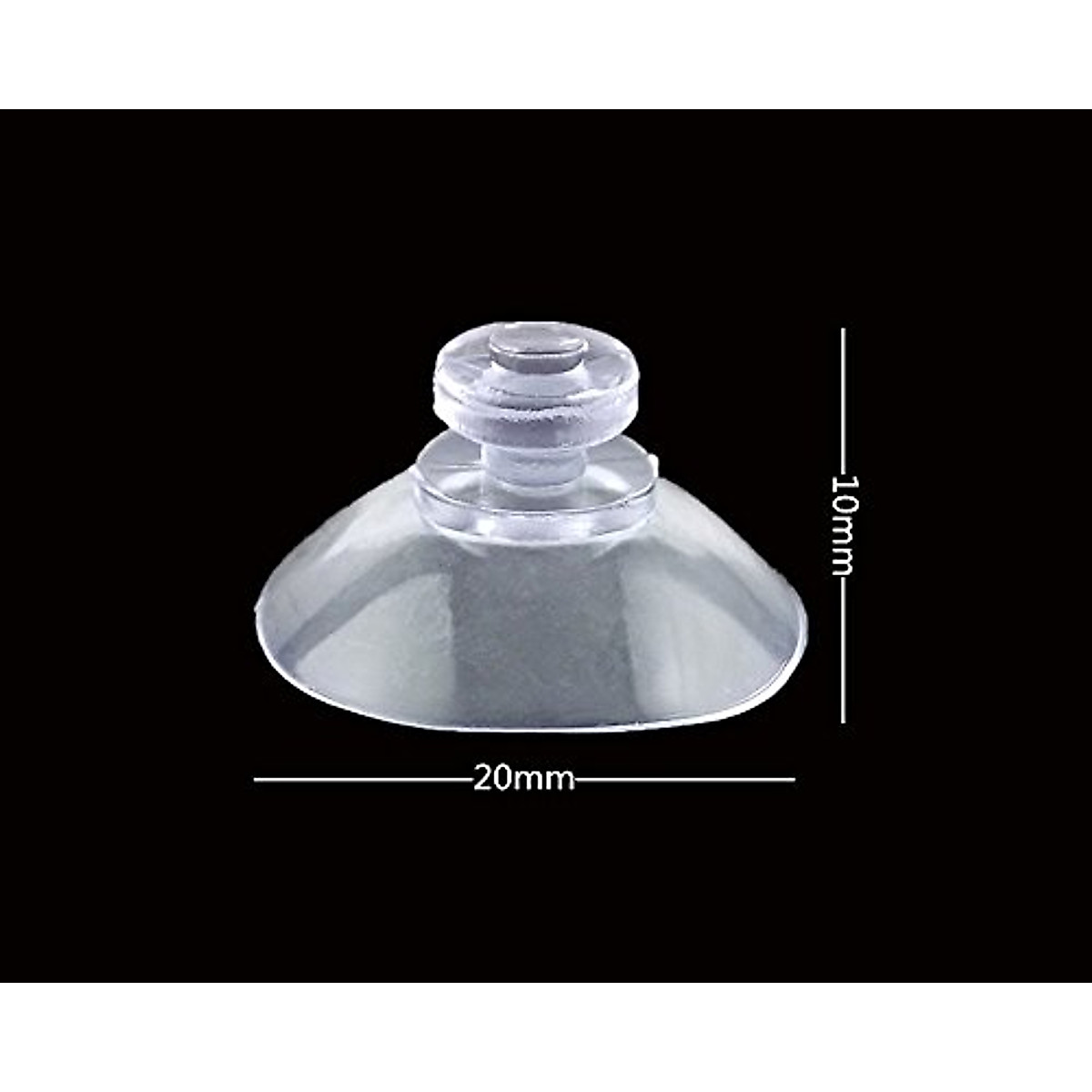 HONBAY 50pcs 20mm Diameter Mini Clear Plastic Suction Cup Without Hooks