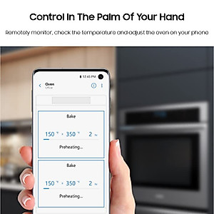 SAMSUNG 30" Smart Double Wall Oven w/Steam Cook, Wi-Fi, Large Oven Capacity, NV51K6650DG/AA, Fingerprint Resistant Stainless Steel, Black