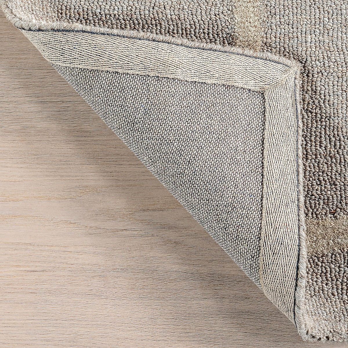 nuLOOM James Geometric 8x10 Wool Area Rug for Living Room Bedroom Dining Room Kitchen, Grey