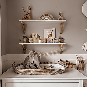 6 Pcs Ocean Animal Nursery Decor Blocks Wooden Shelf Decor for Baby Nursery Room Kids Bedroomm