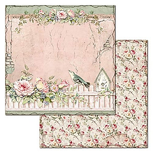 STAMPERIA INTERNATIONAL, KFT PAPER PAD 8X8 10PK HOUSE ROSE, 20.3 x 20.3 (8" x 8"), Multicoloured