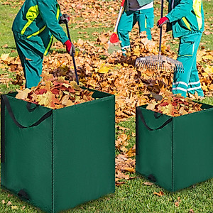 Tenceur 4 Pcs Heavy Duty Reusable Yard Waste Bags 48 Gallon and 22 Gallon Woven Polypropylene Leaf Garden Bag Lawn Bags Self Standing Garbage Can with Reinforced Handles for Home Moving Bag, Green