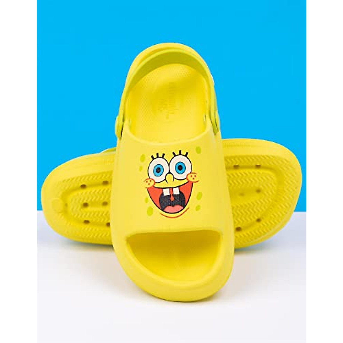 SpongeBob Squarepants Sliders Kids Yellow Animated Character Sandals