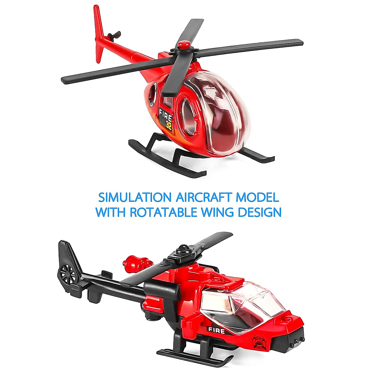 14 Pcs Fire Truck with Firefighter Toy Set, Mini Die-cast Fire Engine Car, Mini Rescue Emergency Vehicle Playset for Kid Boy Girl Birthday Christmas Party Favors