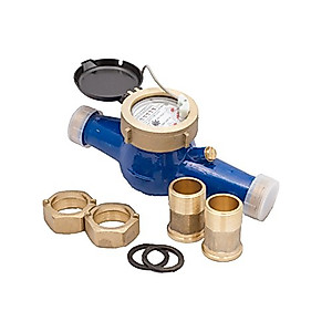 PRM 1 Inch NPT Multi Jet Water Meter with Pulse Output, Brass Body - Not for Potable Water