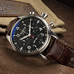 BARTON WATCH BANDS, 14mm Coffee Brown - Alligator Grain - Quick Release Leather Watch Bands