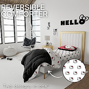 Franco Collectibles Hello Kitty Bedding Super Soft Cozy Microfiber Reversible Comforter, Twin, (Officially Licensed Product)