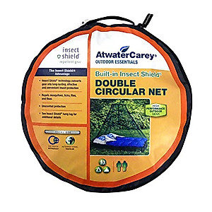 Atwater Carey Double Circular Bed Mosquito Net Treated with Insect Shield Permethrin Bug Repellent, Green Bed Net, One Size