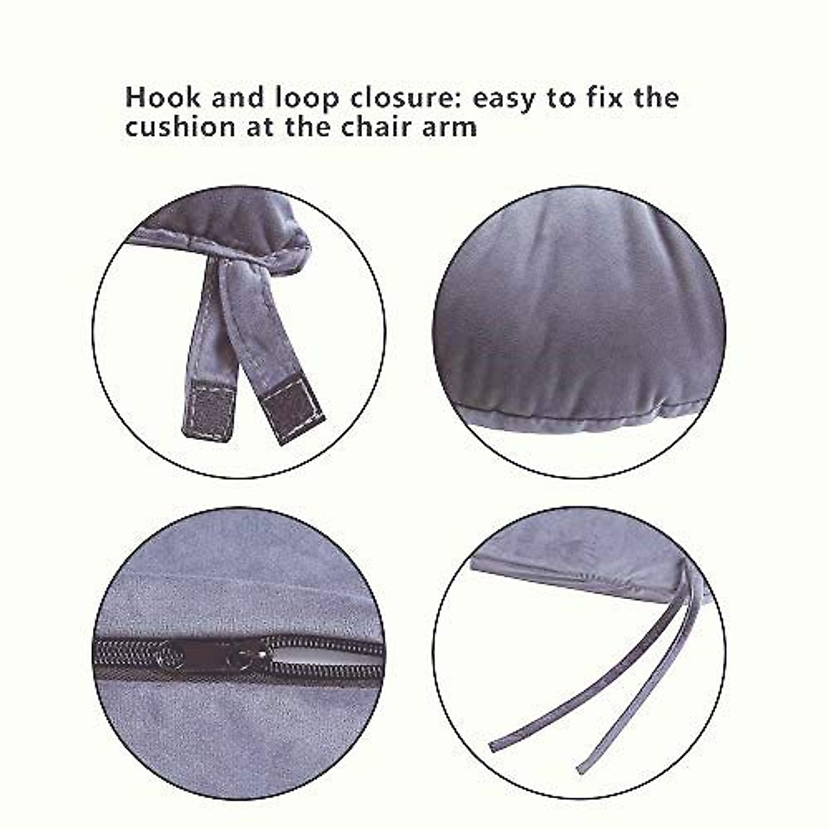 Zerone Soft Velvet Cotton Chair Cushions and Stool Pad Set,Glider Rocker Replacement Cushions,Glider Rocker Replacement Cushions with Storage Pockets