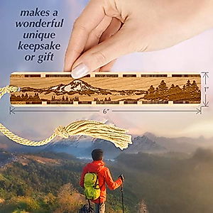 Mountain Wilderness Nature Scene Engraved Handmade Wooden Bookmark - Also Available with Personalization - Made in USA