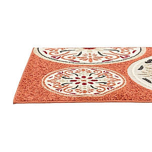 Unique Loom Outdoor Modern Collection Area Rug (2' x 6' 1" Runner, Terracotta/ Burgundy)