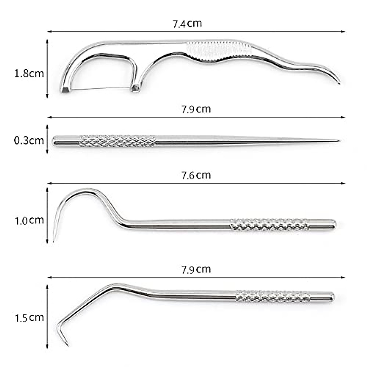 GELMAY Portable Toothpicks Pocket Set, Dental Floss Picks, Reusable Flosser, Travel Tooth Picker, Flossers for Adults, Stainless Steel Teeth Cleaning Kit