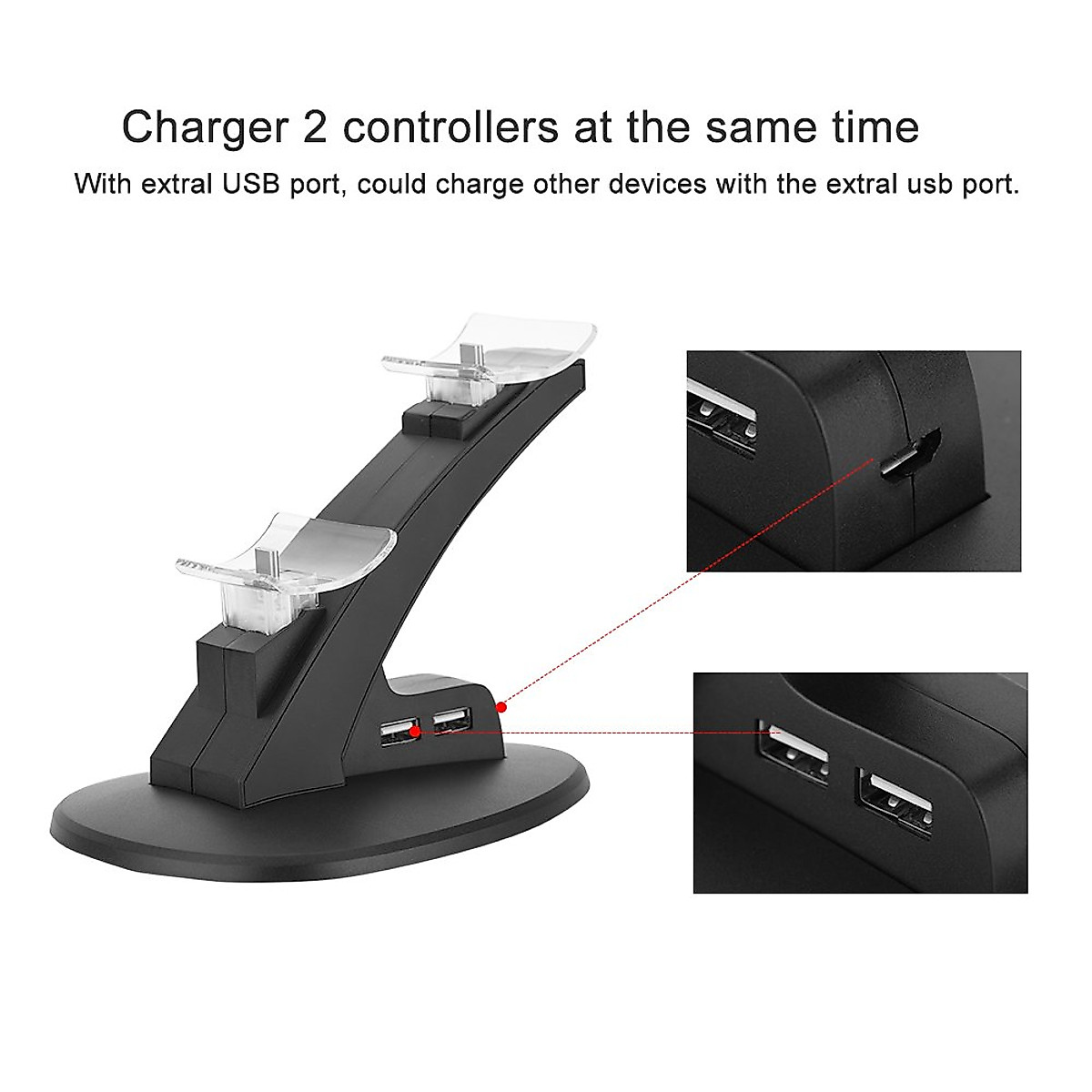 for Switch Pro Controller Charger, LED Indicator Dual USB Charging Charger Docking Station Stand for Switch Pro