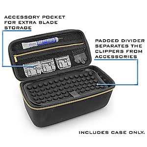 CASEMATIX Hair Clipper Barber Case Holds Clippers, Hair Buzzers, Trimmers, T Finisher Liner - Travel Case For Clippers, Stylist and Hair Cutting Supplies
