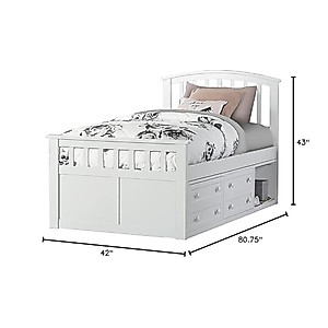Hillsdale Furniture Hillsdale Charlie Captains Bed With One Storage Unit, Twin, White