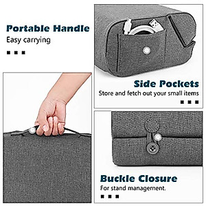 MoKo Tablet Pillow Holder, Foldable Soft Pillow Tablet Stand Up to 12.9", Sofa Throw Pillow for Xmas Gift, eReader, Fit with iPad 9 2021, iPad Mini 6, iPad Pro 12.9/11 2022,Galaxy Tab S7, Dark Gray