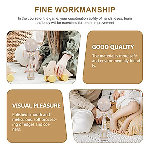 Kisangel Wooden Kendama Ball Toy Kendama Cup Toy Wooden Catch Game Japanese Traditional Wooden Toy Hand- Eye Coordination Toy (White)