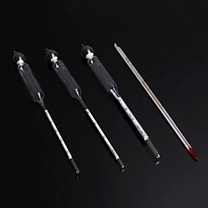 FASTROHY 3Pcs 0-100 Hydrometer Alcoholmeter Spirit Alcohol Meter Tester & Thermometer