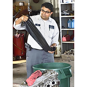 Aluf Plastics RCT-45X Star Sealed Coreless Rolls with E-Z Tie Flap Closure, 45 gal, Polyethylene, 40" x 46", Black (Pack of 100)