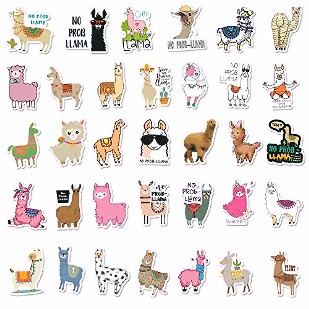 150 PCS Lovely Alpaca Stickers for Kids Teens Llama Vinyl Waterproof Stickers for Laptop Water Bottle
