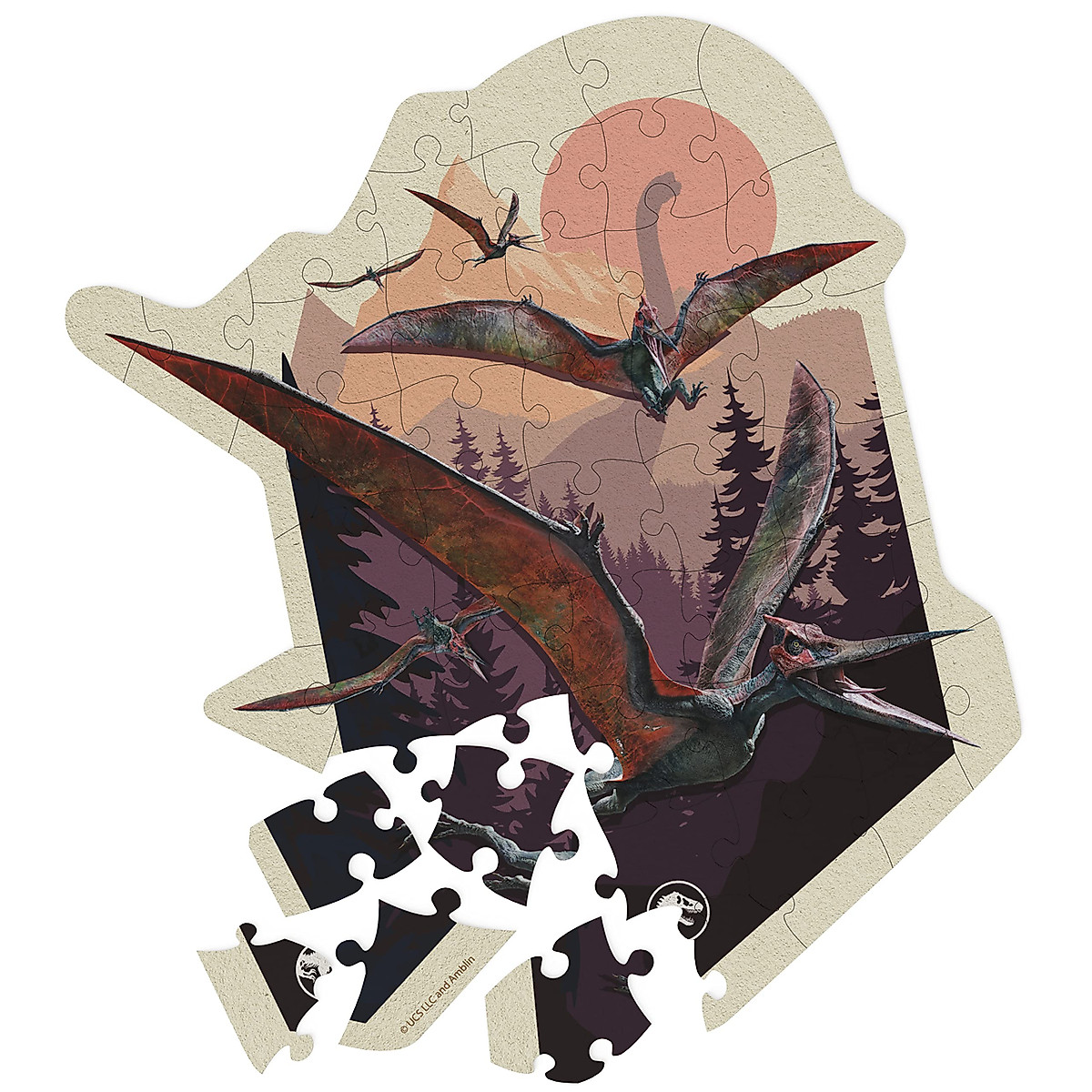 Jurassic World, 2 Mystery Puzzle Bundle 46-Piece Jigsaw Activity Dinosaur Park Movie in Egg, for Adults & Kids Ages 4 and up