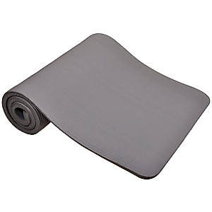 BalanceFrom All Purpose 1-Inch Extra Thick High Density Anti Tear Exercise Yoga Mat with Carrying Strap,Grey